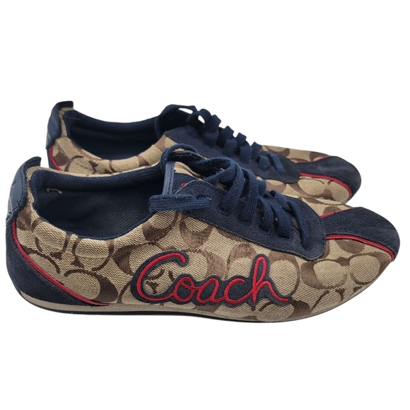 Coach | Shoes | Sneakers Coach Devin Signature Canvas Sneakers Navy Red ...
